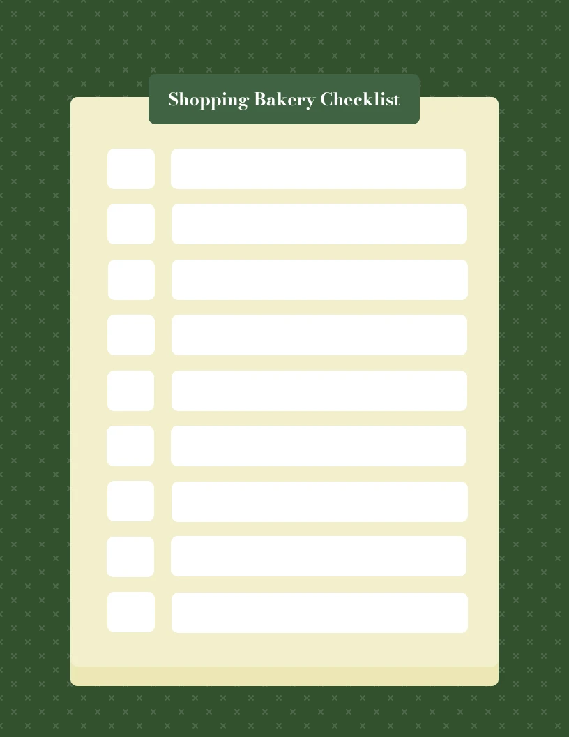 Green Simple Shopping Bakery Checklist Template - Venngage