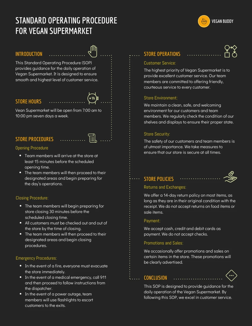 Standard Operating Procedure For Retail Infographic Template Venngage