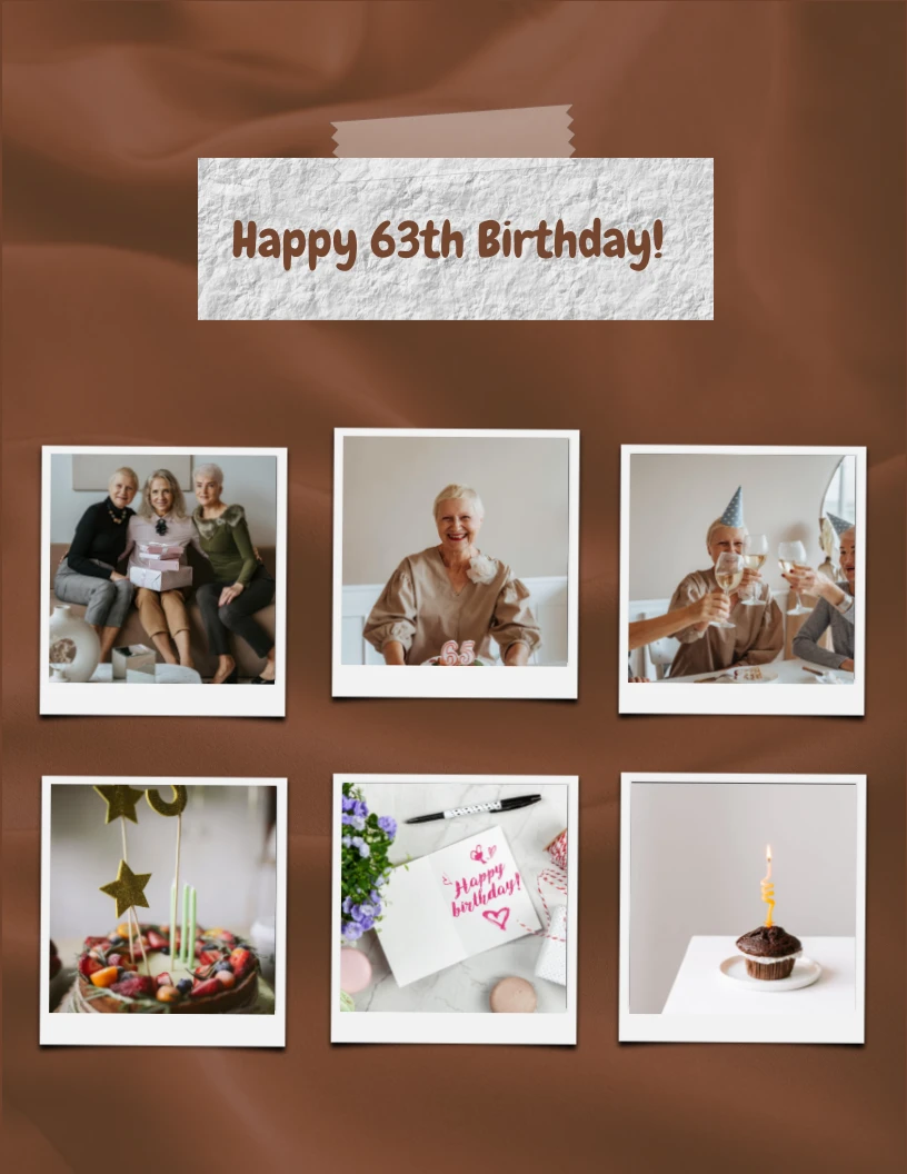 Brown Aesthetic Happy Birthday Collages - Venngage