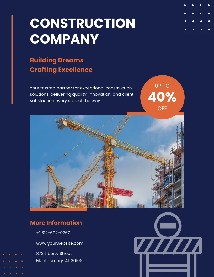 Construction Company Advertising Flyer Template - Venngage