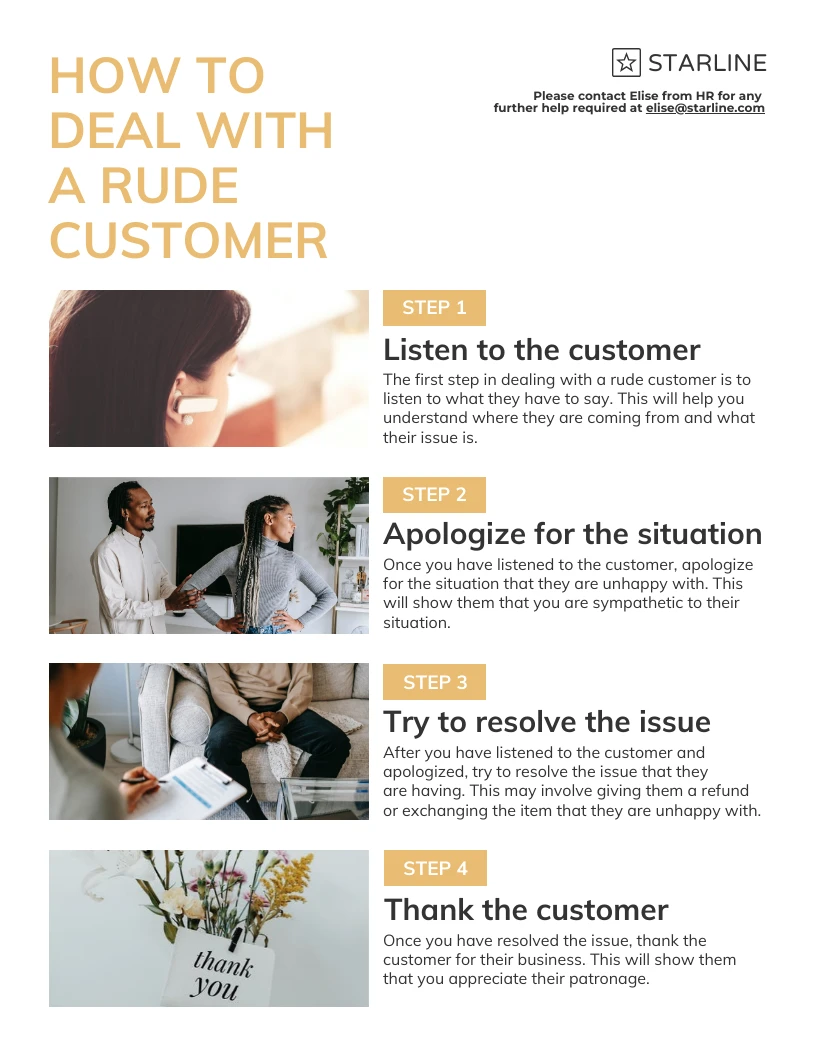 Dealing With Rude Customers Desk Aid Infographic Template - Venngage