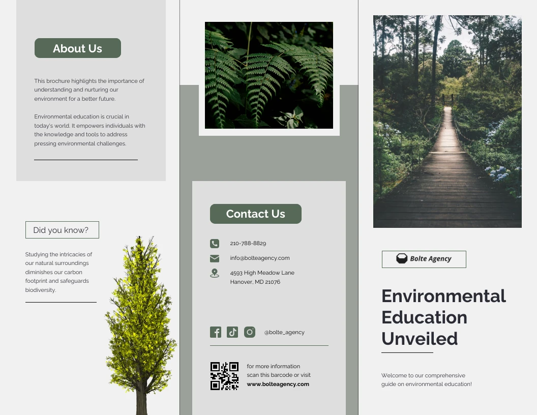 Environmental Education Brochure Template - Venngage