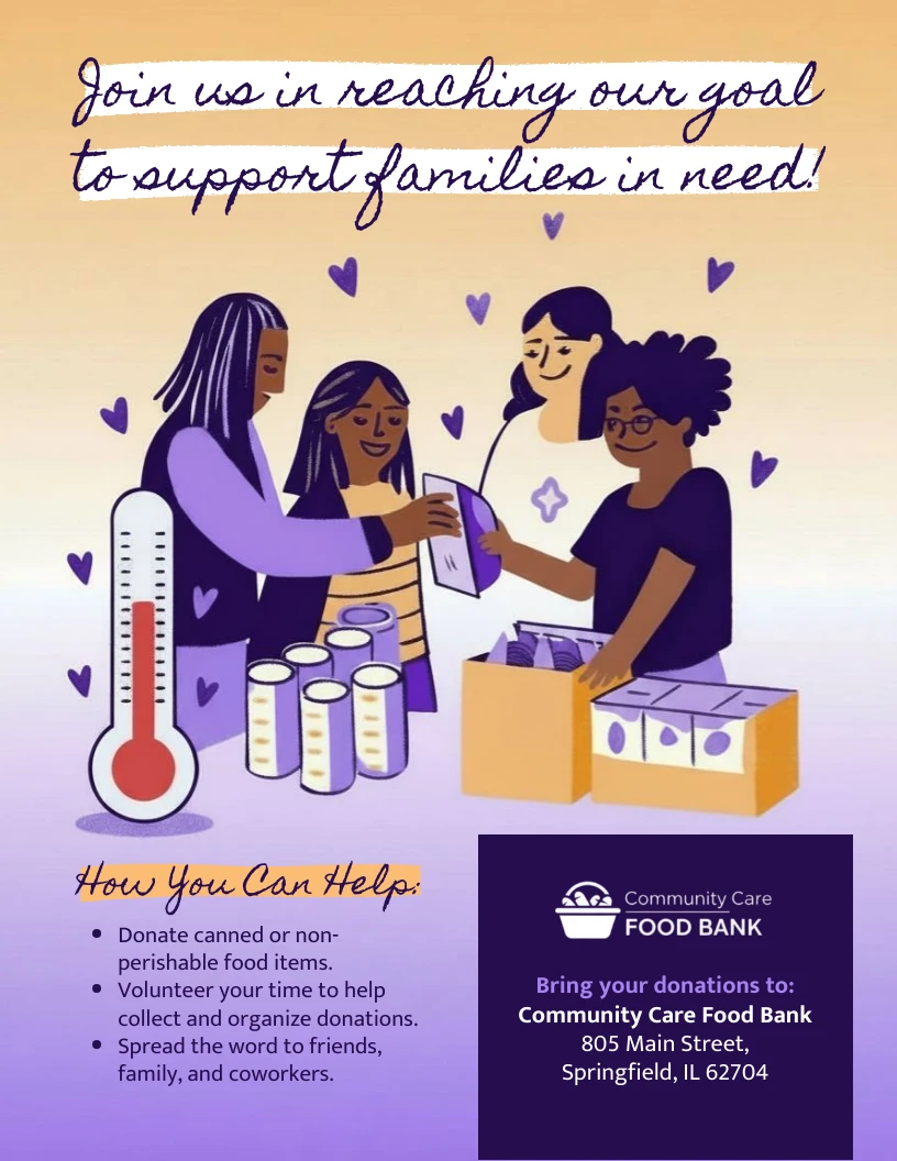 Food Bank Donation Fundraiser Flyer Template - Venngage