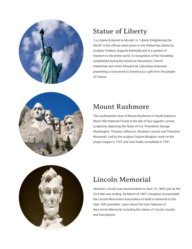 3 filas con cuadrícula circular - Venngage