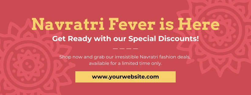 Red and Yellow Navratri Discount Ads Banner - Venngage