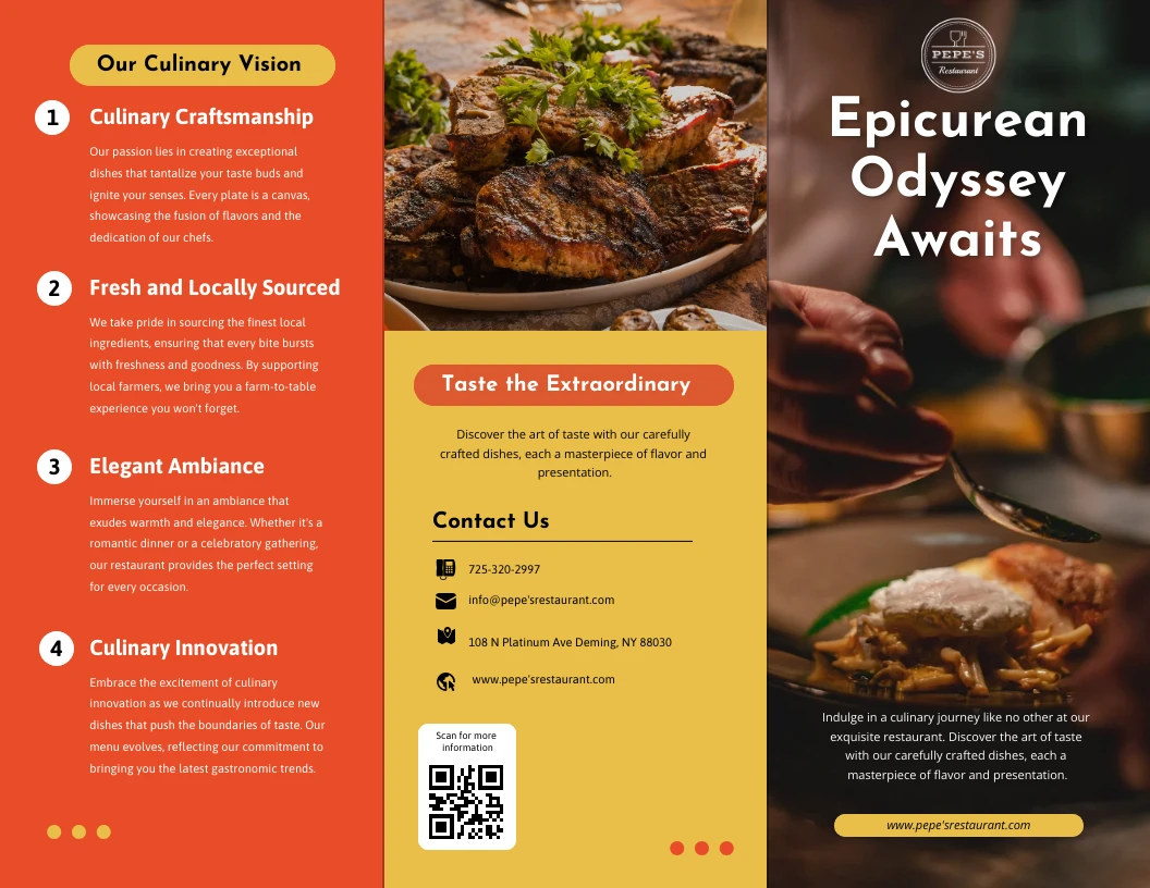 Restaurant Tri-fold Brochure Template - Venngage