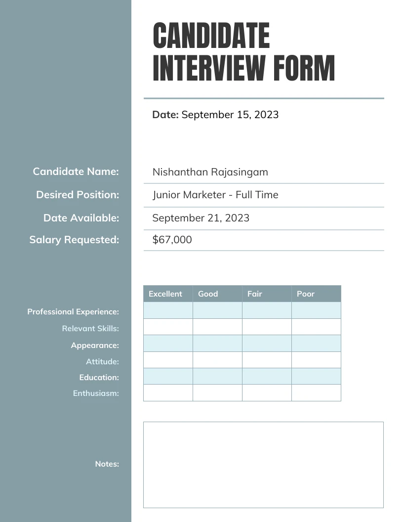 Interview Form For Candidates Infographic Template - Venngage Interview Form For Candidates Infographic Template - Venngage