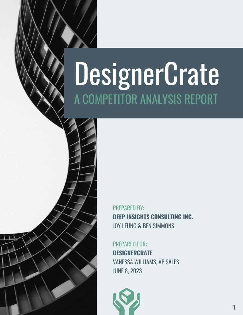 Competitor Analysis Consulting Report Template - Venngage