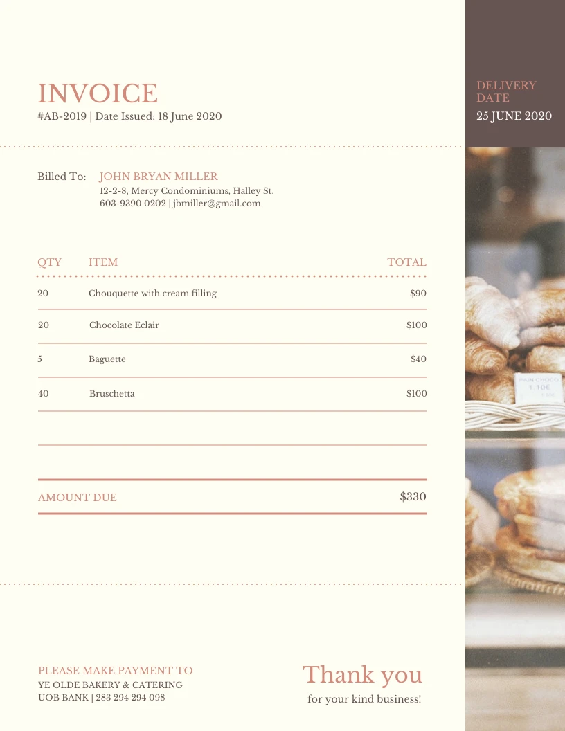 Vintage Photo Invoice Template - Venngage