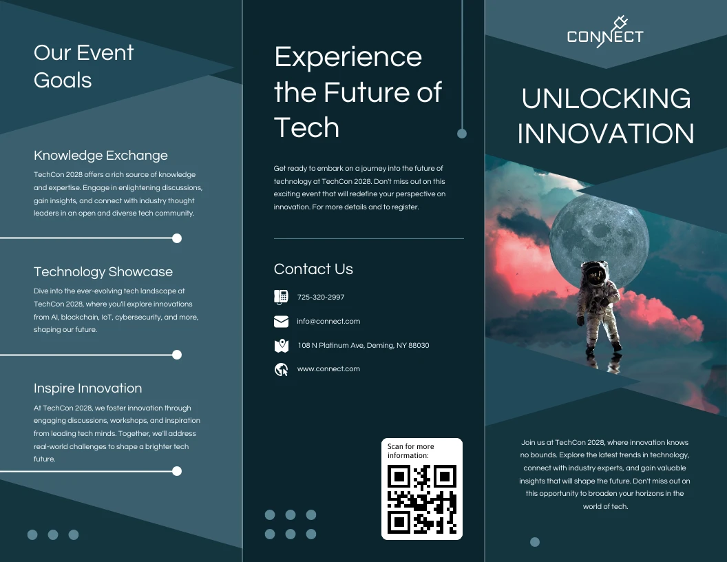 Technology Conference Event Trifold Brochure Template - Venngage