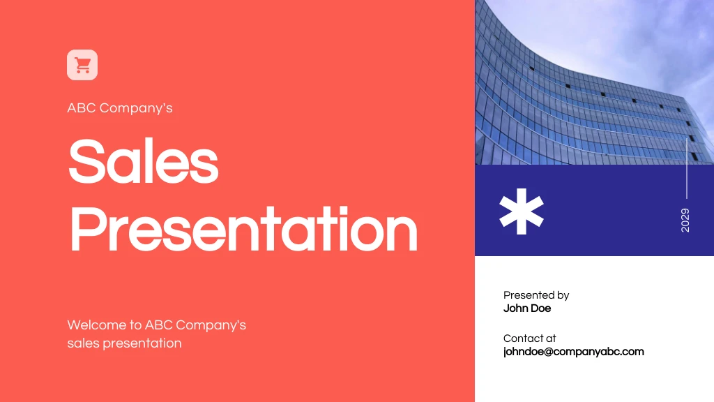 Flat Sales Presentation Template - Venngage