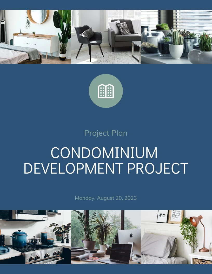 Blue Condominium Project Plan Template - Venngage