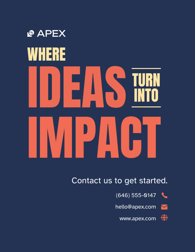 Idea to Impact Typographic Poster - Venngage