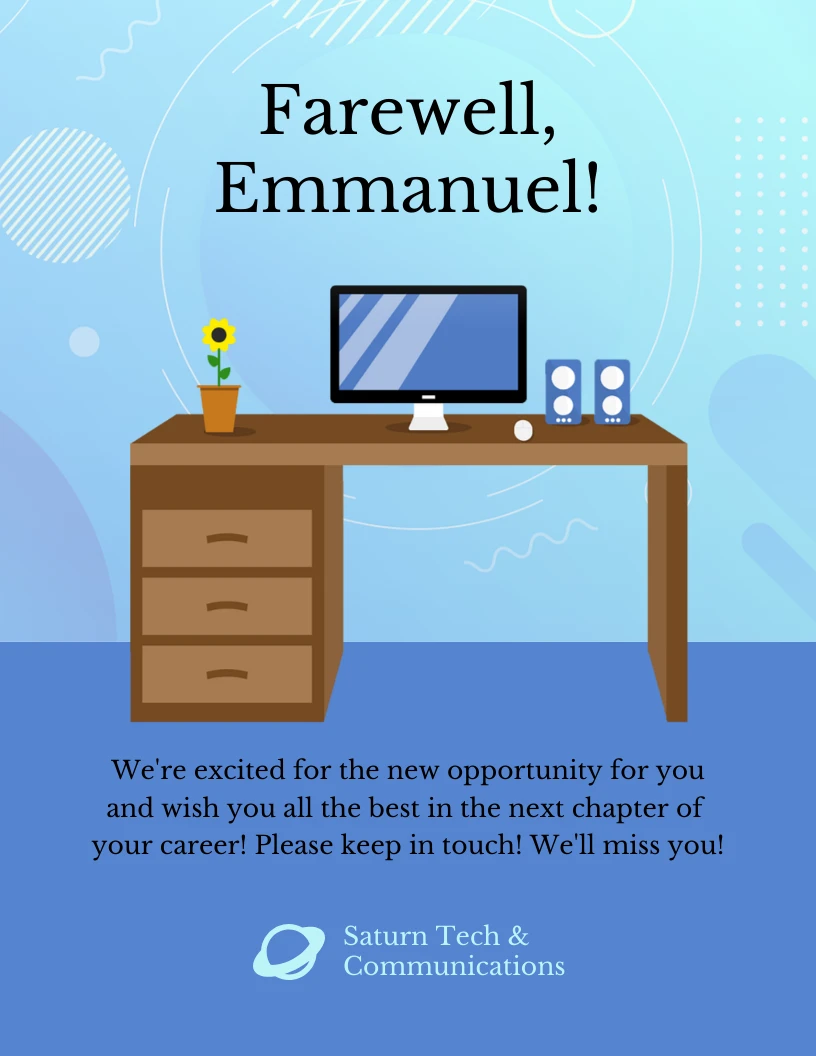 Virtual Farewell Card - Venngage