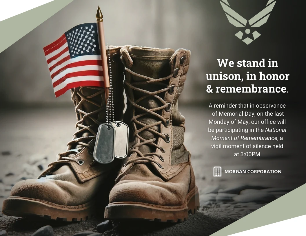 National Moment of Remembrance: Memorial Day Event Flyer - Venngage