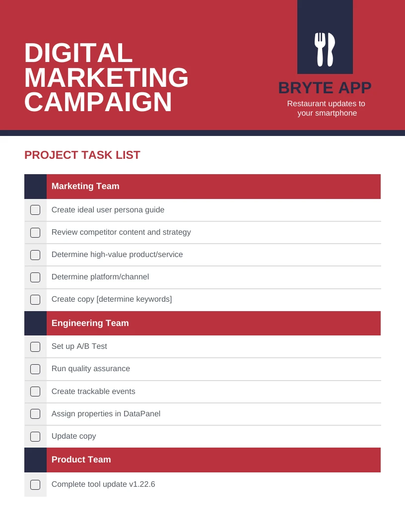 Digital Marketing Campaign Checklist Template - Venngage