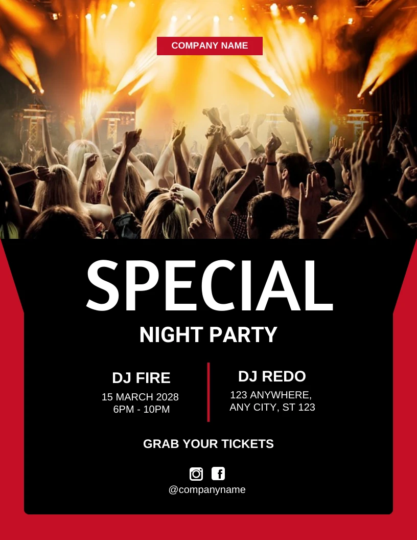 Special Black Night Party Flyer Template - Venngage