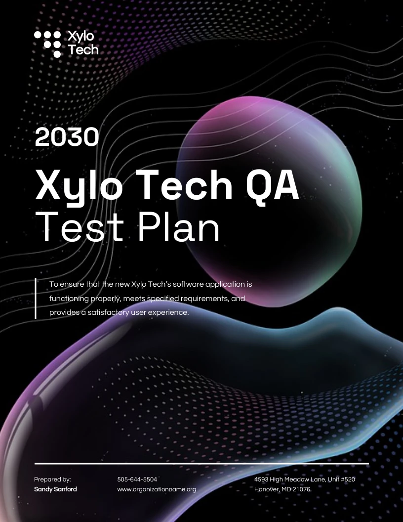 Hologram Test Plan Template - Venngage
