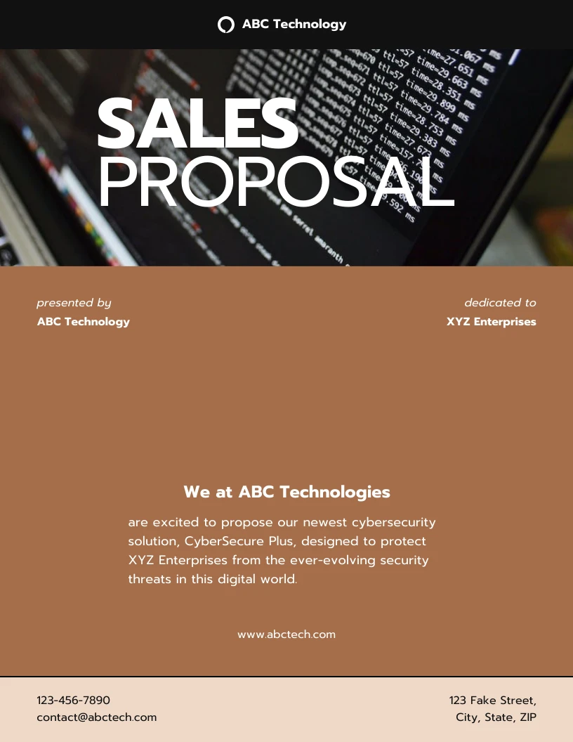 Coffee Color Minimalist Sale Proposal Template - Venngage