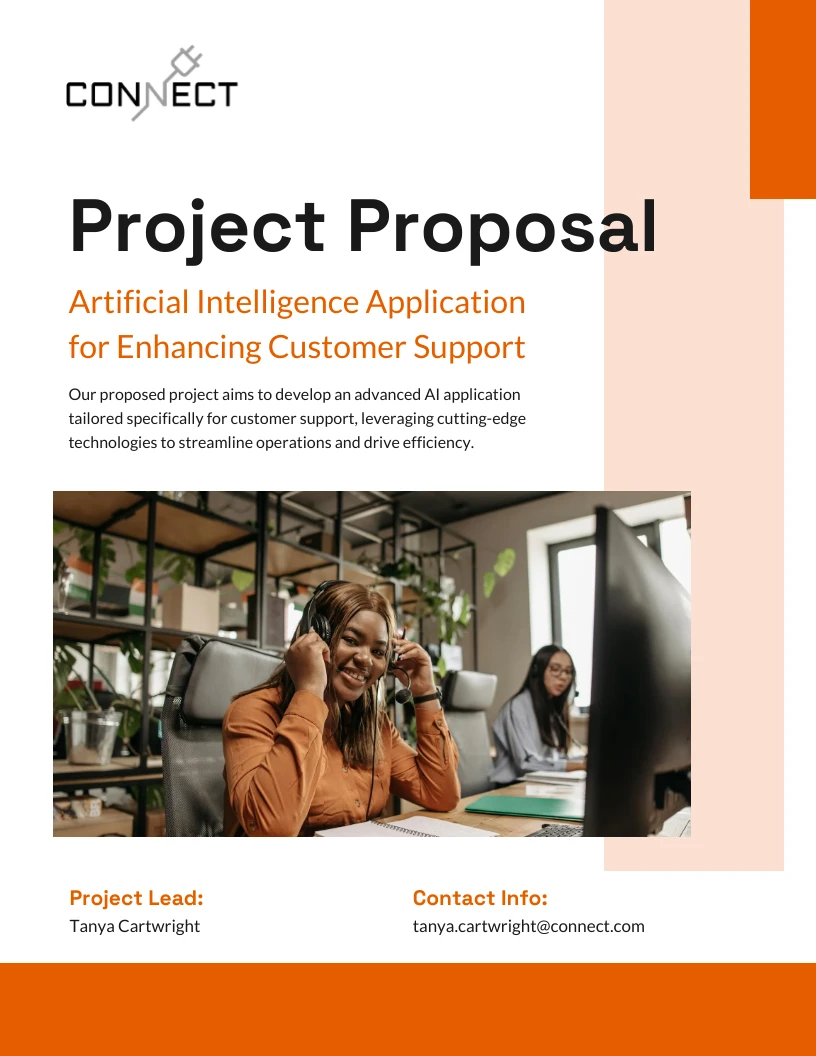 Orange & White Simple Project Proposal Template - Venngage