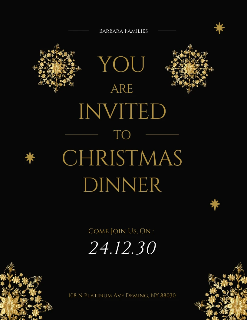 Formal Dinner Invitation Template
