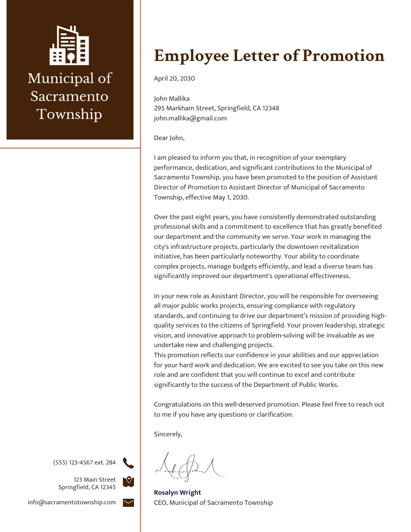 Brown Minimalist Corporate Promotion Letters - Venngage