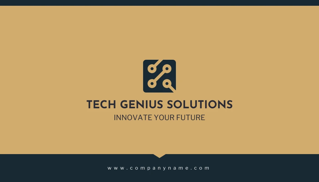 Black And Light Brown Modern Tech Solution Business Card - Venngage