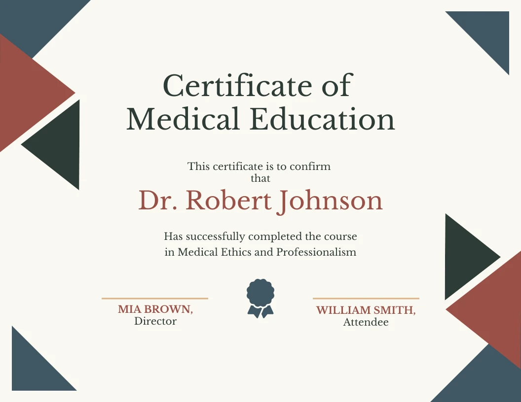 Beige Abstract Medical Certificate Template - Venngage