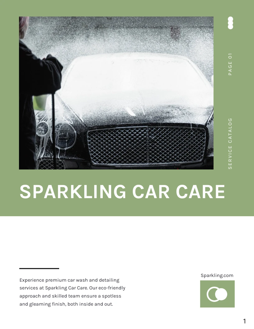 Car Wash and Detailing Services Catalog Template - Venngage