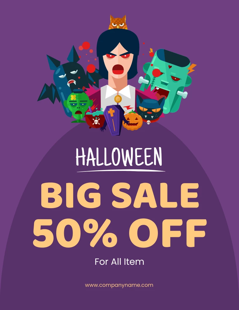 Purple Halloween Discount Sale Poster - Venngage