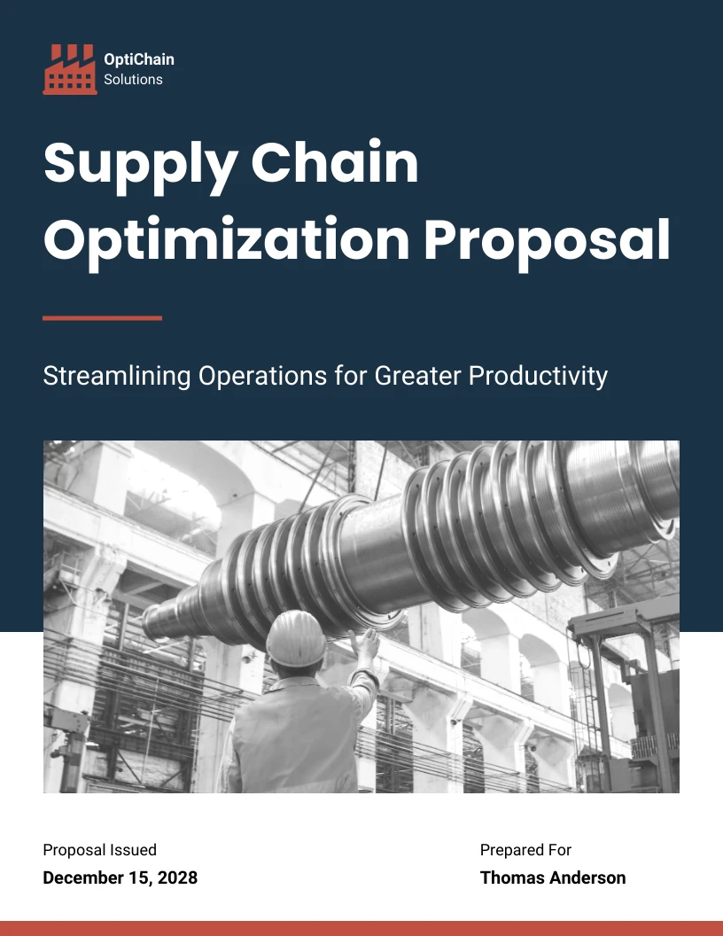 Supply Chain Optimization Proposal Template - Venngage