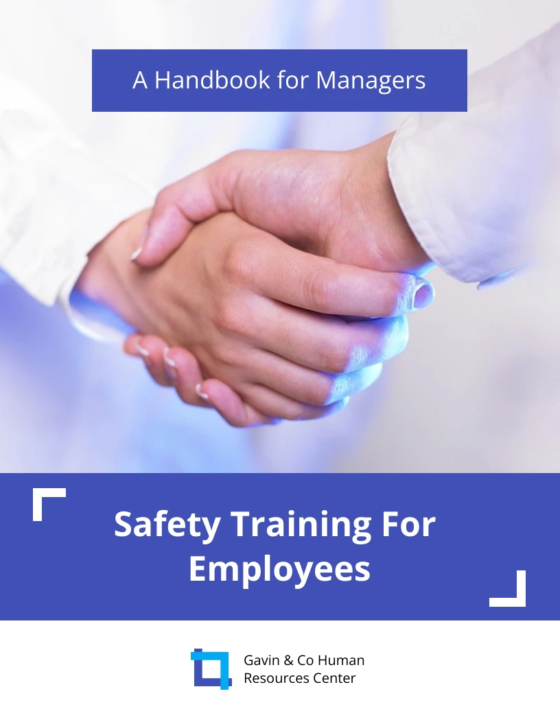 Blue White Safety Training Handbook Template - Venngage