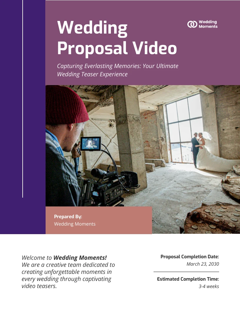 Wedding Proposal Video - Venngage