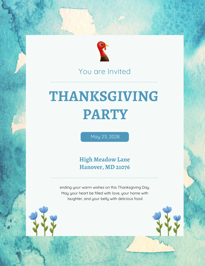 Blue Invented Thanksgiving Simple Design - Venngage