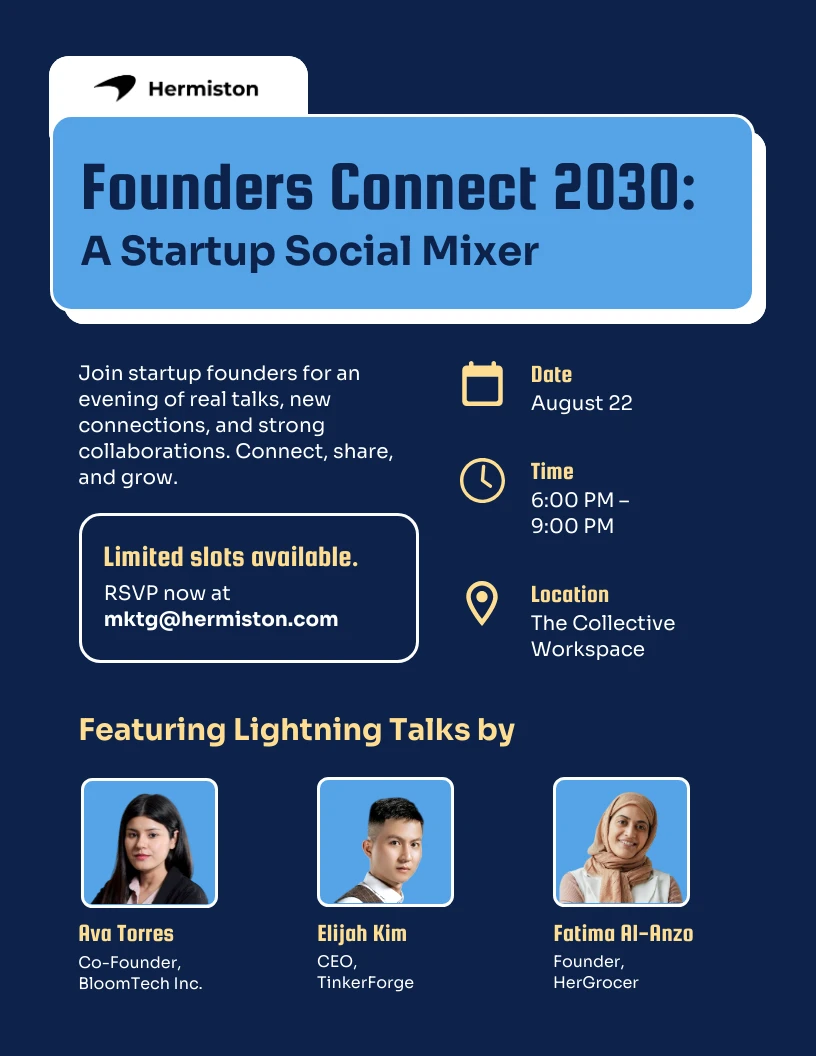 Meet The Founder Flyer Template - Venngage