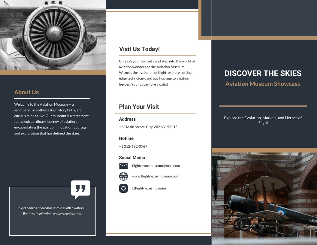 Aviation Museum Brochure Template - Venngage
