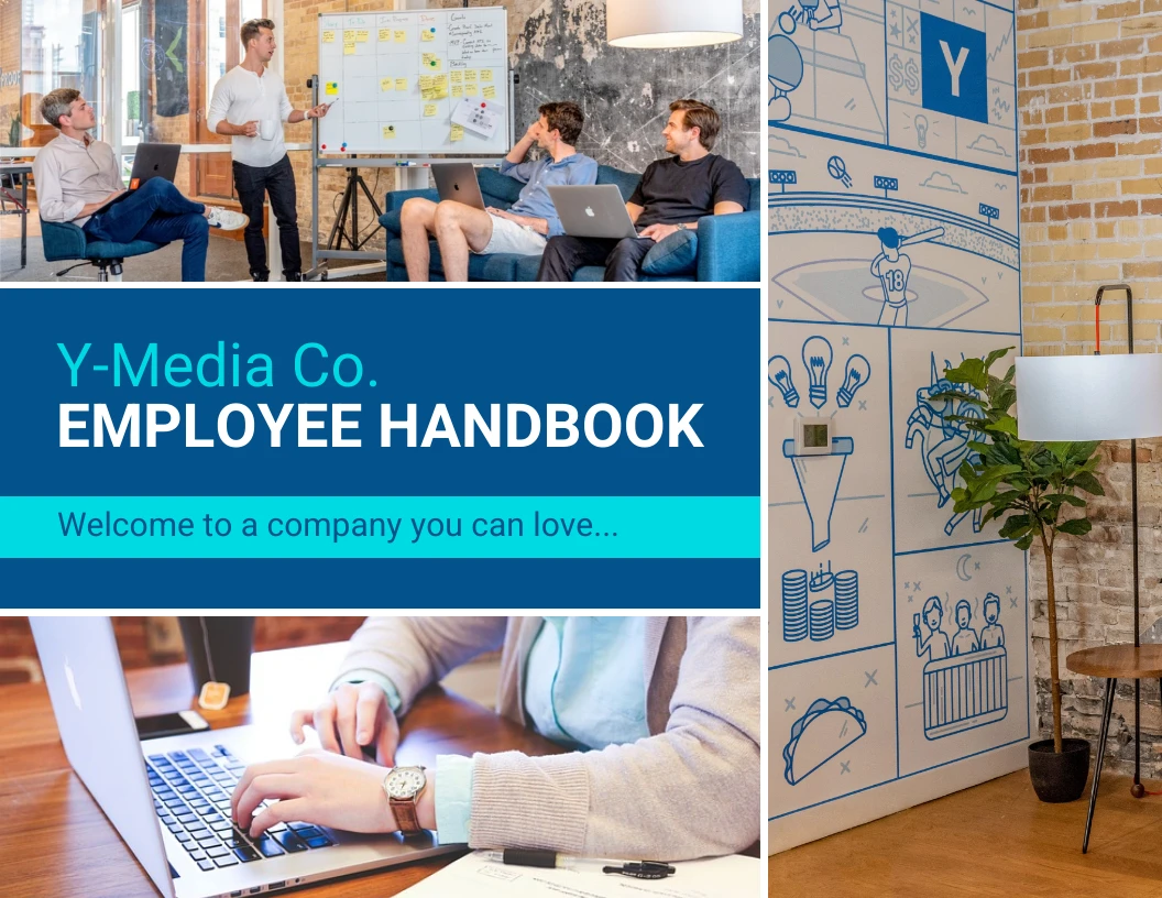 Blue Company Employee Handbook Template - Venngage