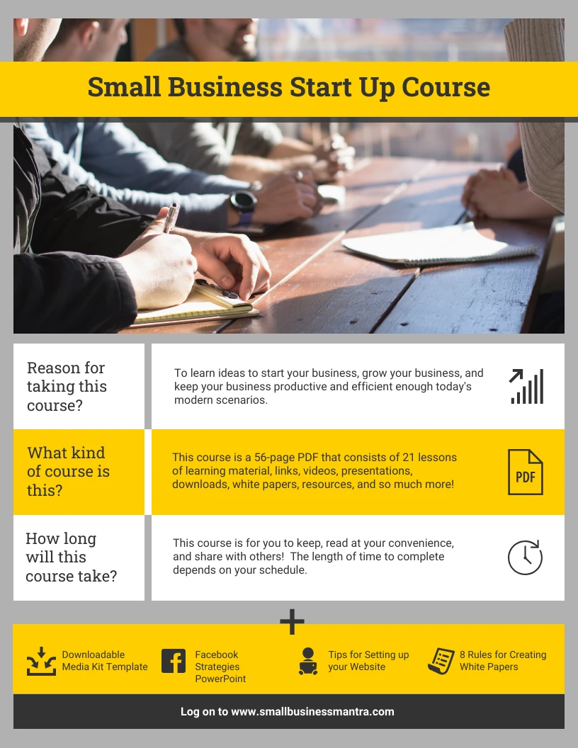 Business Startup Course Flyer Template - Venngage