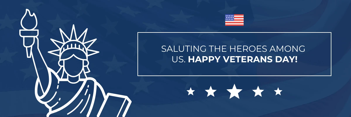 Navy Modern Photo Illustration Veteran Day Banner - Venngage