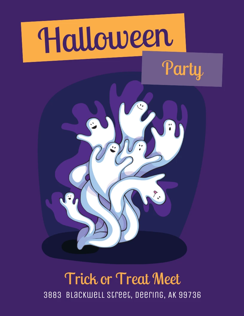 Ghost Halloween Party Poster - Venngage
