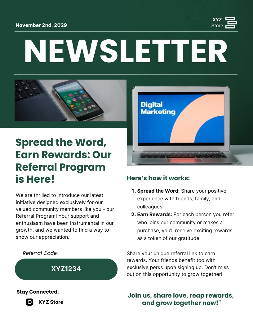 Referral Program Promotion Newsletter Template - Venngage