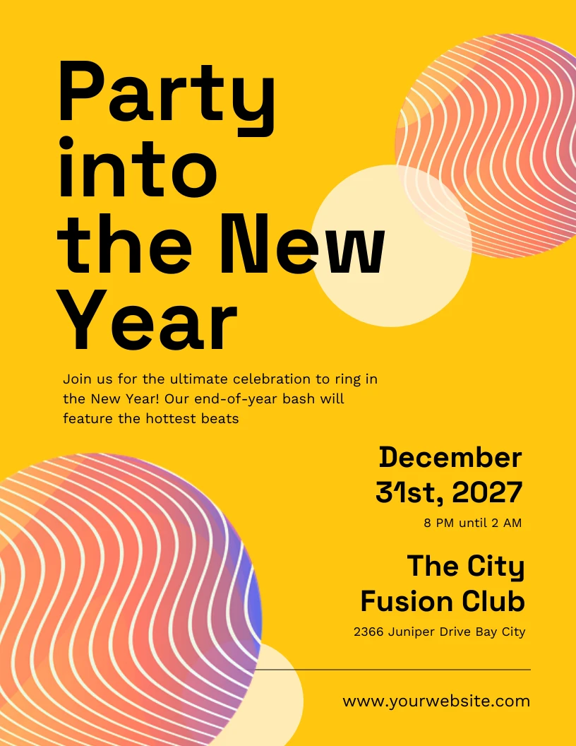 Yellow The New Year Party Poster Template - Venngage