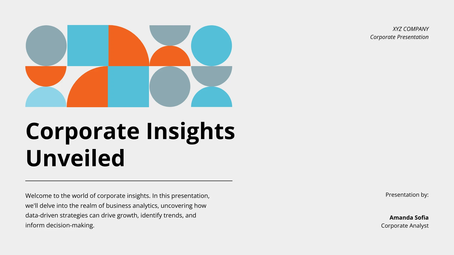 Corporate Insights Presentation Template - Venngage