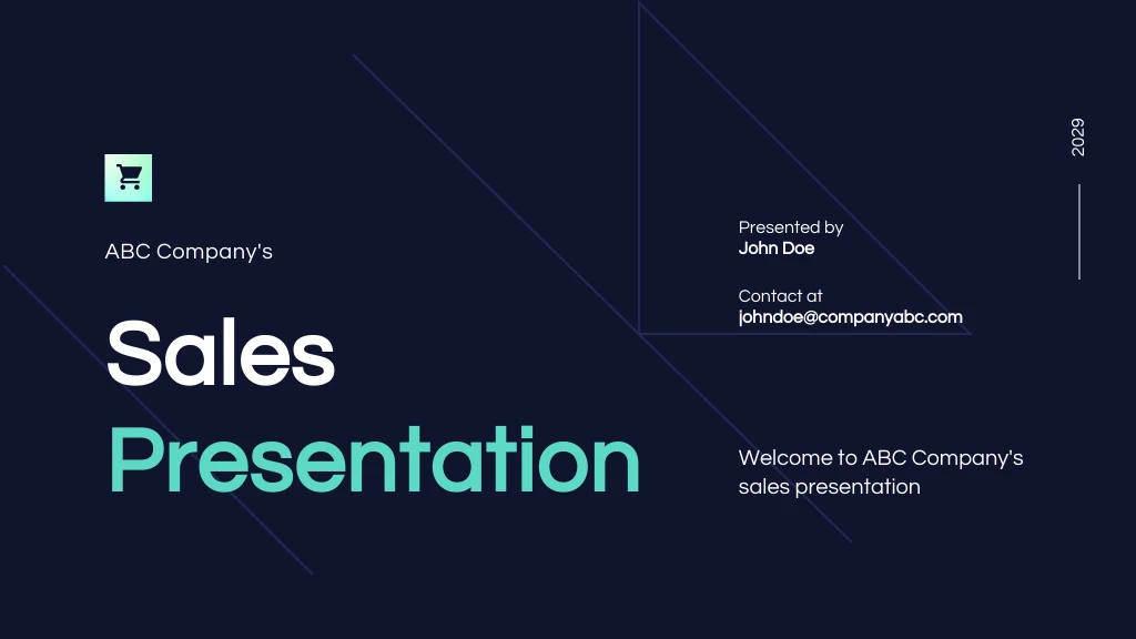 Gradient Dark Blue Sales Presentation Template - Venngage