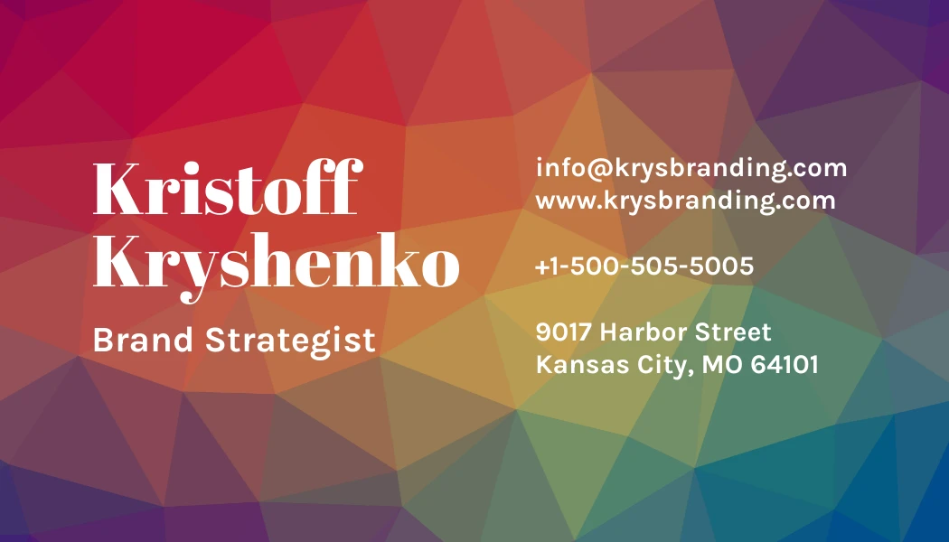 Brand Strategy Personal Business Card - Venngage