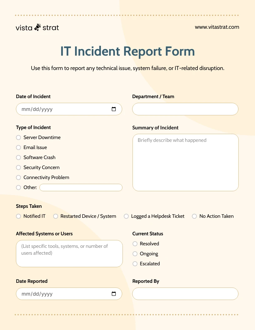 Security Incident Report Template