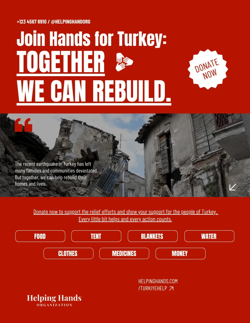 Red Open Donation Campaign Poster - Venngage