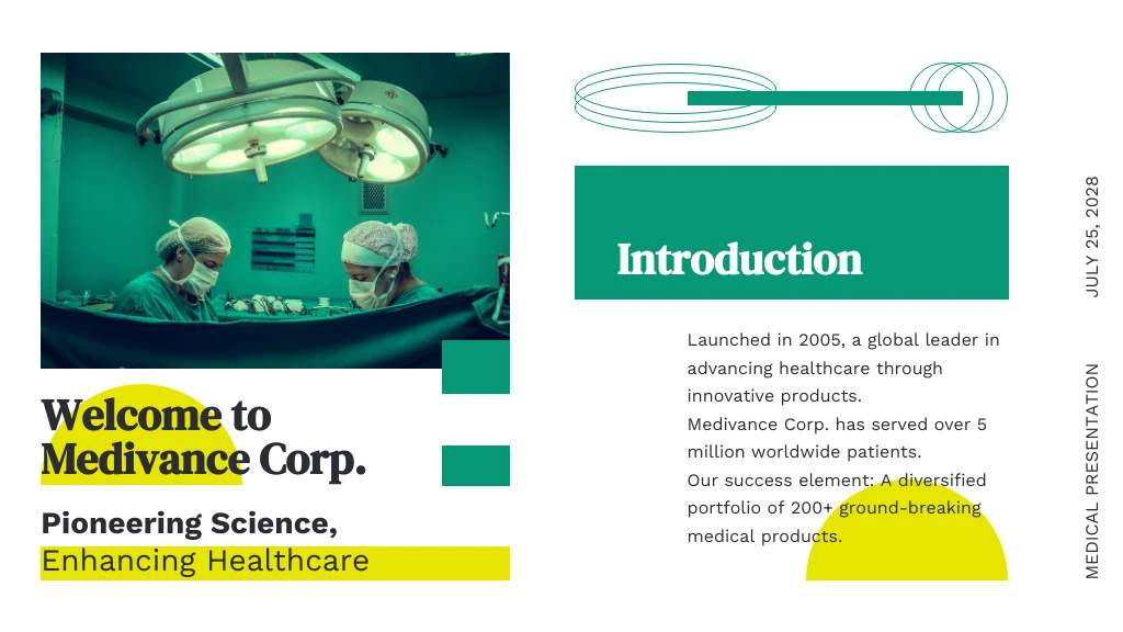 Yellow Green White Medical Presentation Template - Venngage