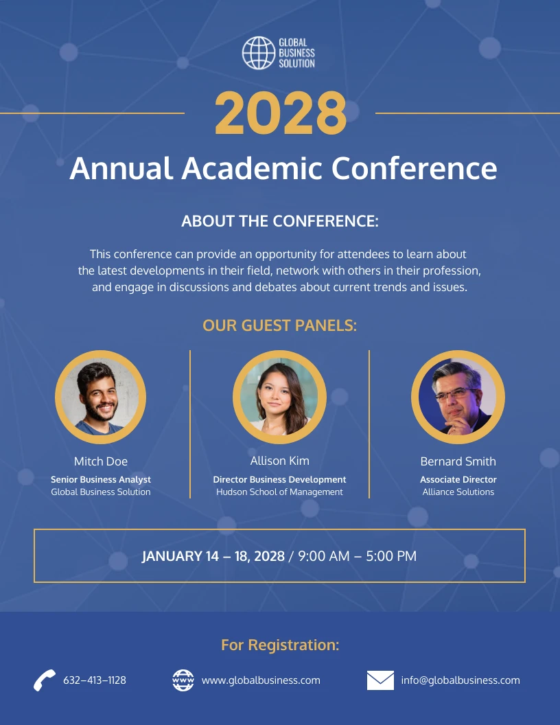 Exemplo de pôster de conferência acadêmica - Venngage