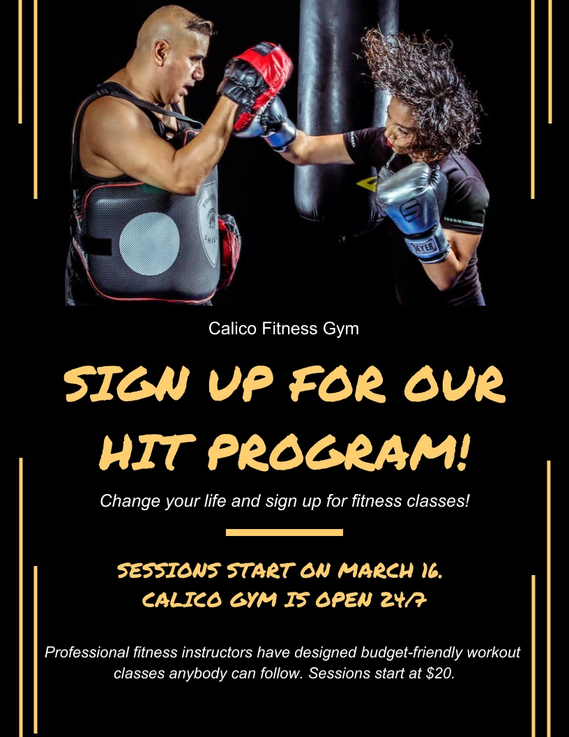 HIIT Fitness Gym Flyer Template - Venngage